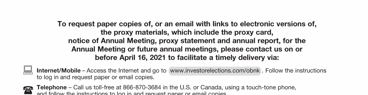 Origin Bancorp, Inc. 2021 Proxy Card